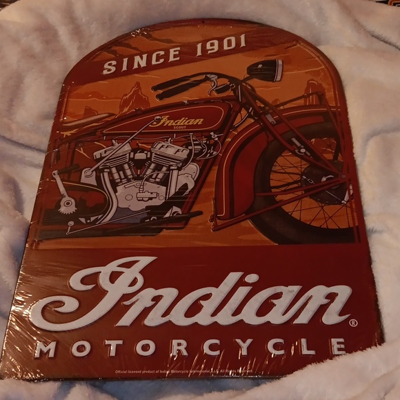 Indian Motorcycle | Accents | Indian Motorcycle Heavy Metal Sign In Red ...